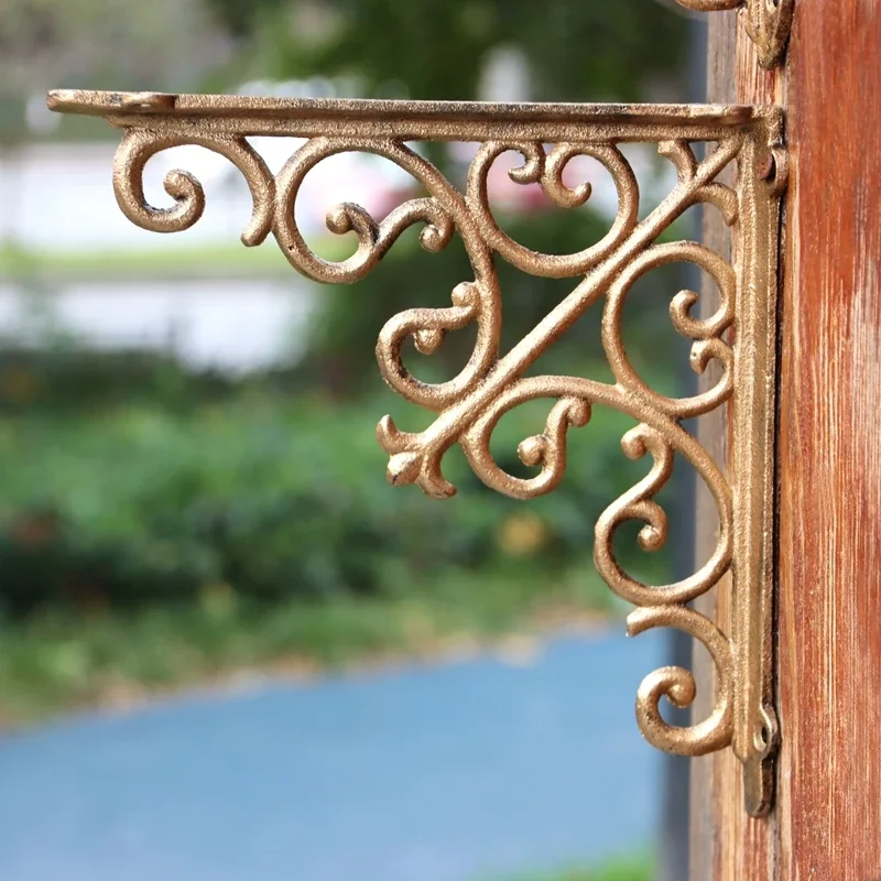Triangle-Frame-Bronze-Cast-Iron-Flower-shaped-Right-angle-Support-Frame ...