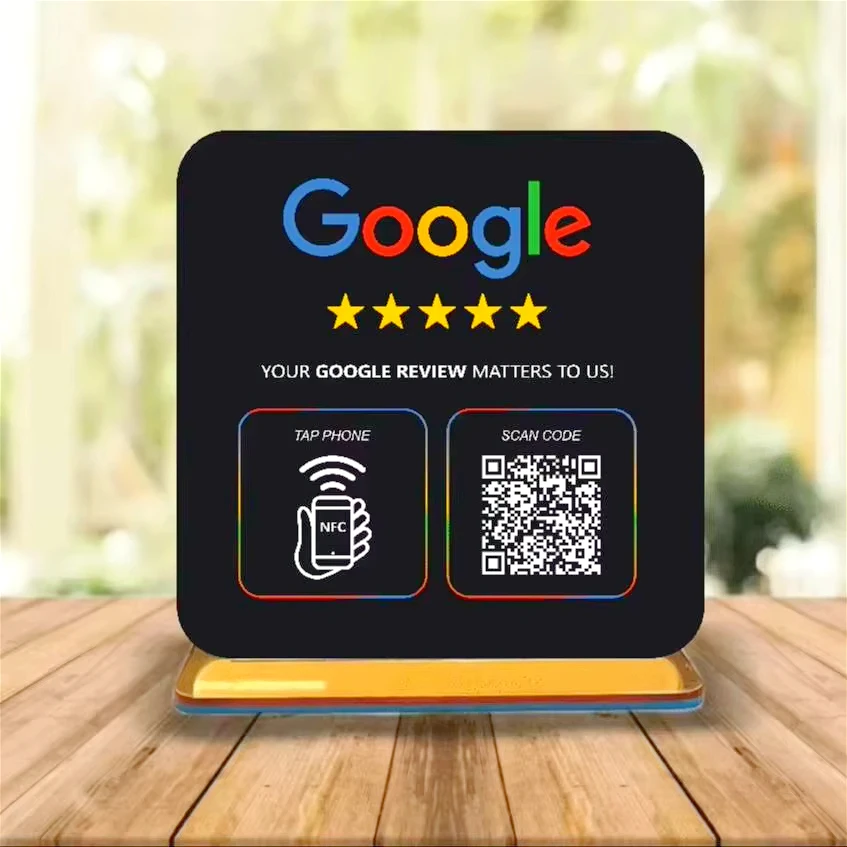 Custom Google Review Sign With Stand Scan QR Code Business Decor ...