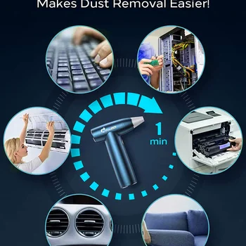 Electric Air Duster USB Rechargeable with Powerful Brushless and ...