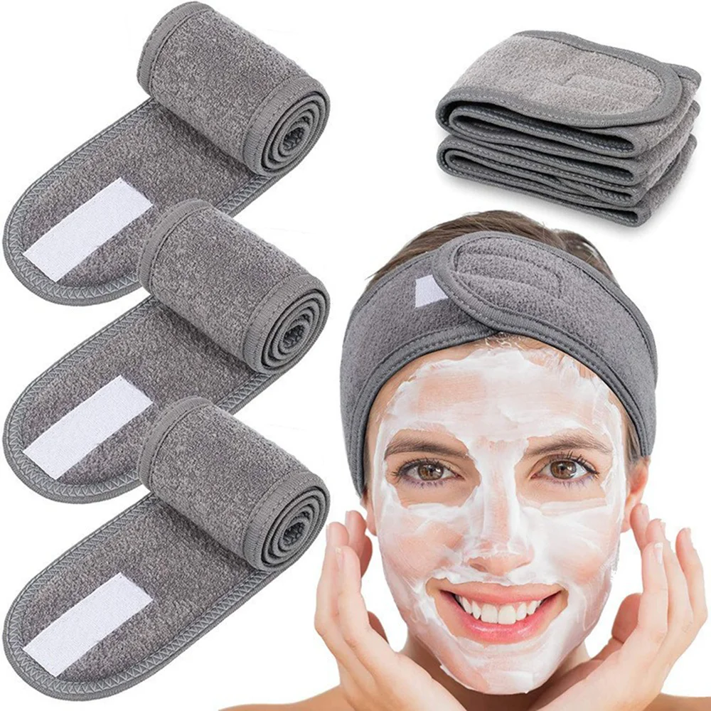 Women Adjustable SPA Facial Headband Bath Makeup Hair Band Headbands ...