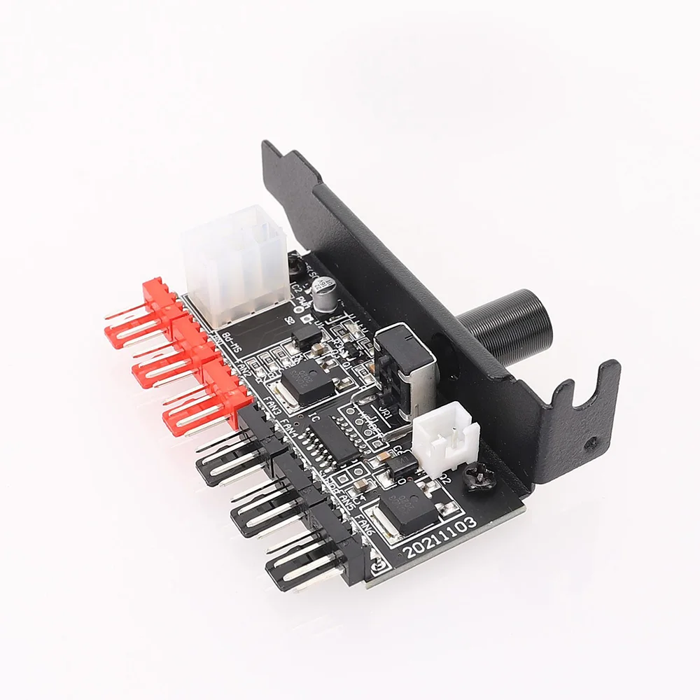 12V 4pin/3pin 1 to 6 ways Chassis violent cooling fan speed controller ...