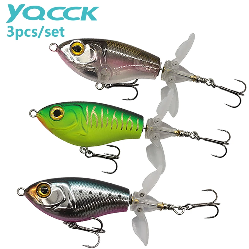 YQCCK-Juego-de-3-se-uelos-duros-flotantes-de-doble-h-lice-80mm-16g-cola ...