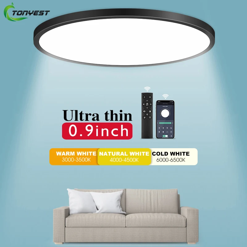 Luz de techo LED inteligente de 0,9 pulgadas, montaje en superficie ...