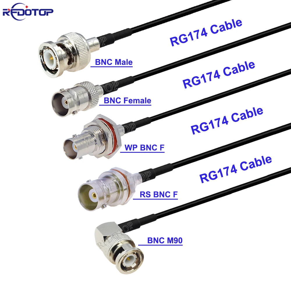 1Pcs BNC Male to BNC Male/Female Connector RG174 RF Coaxial Cable 50 ...