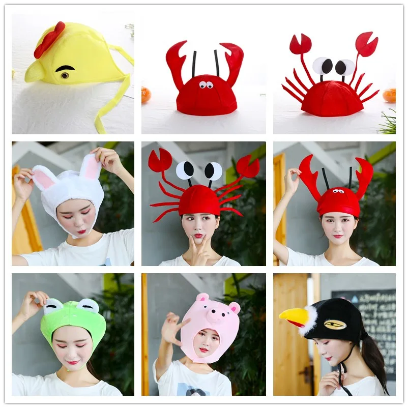 Cosplay-Sea-Animal-Cap-For-Adult-Red-Lobster-Crab-Party-Hat-Child ...