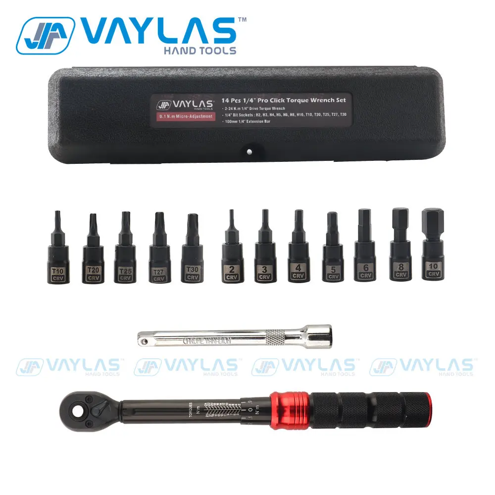 2 24N.m Bike Torque Wrench Set 0.1 N.m Micro Adjustment 1/4 Inch Drive ...