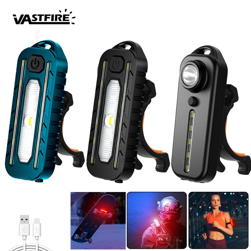 LED Red Blue Flashing Chest Clip Strobe Work light Usb Rechargeable ...