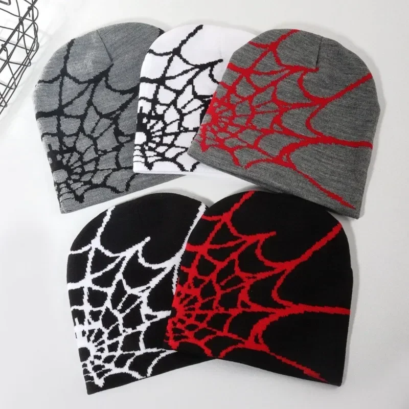 Fashion Knitting Spider Web Design Hat for Men Women Pullover Pile Cap ...