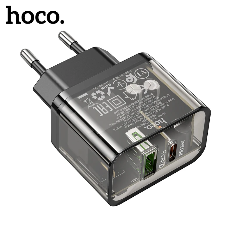 HOCO-Fully-Transparent-PD20W-QC3-0-Quick-Charger-For-iPhone-11-12-13 ...