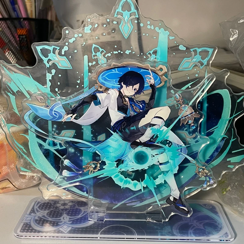 Genshin Impact Original 20cm Big Acrylic Figure Stand Model Scaramouche ...
