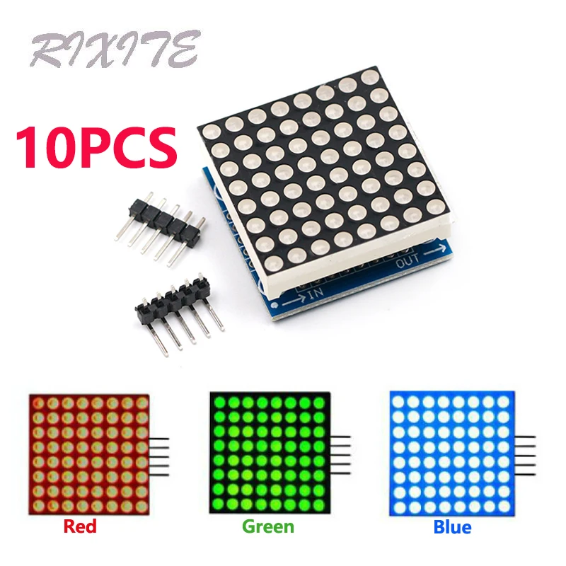 10pcs Max7219 Dot Matrix Module Microcontroller Module Diy Kit Mcu Led Display Control Module
