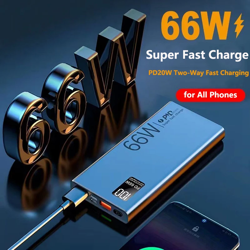 Power Bank 50000mAh with 20W PD 66W Fast Charging Powerbank External ...