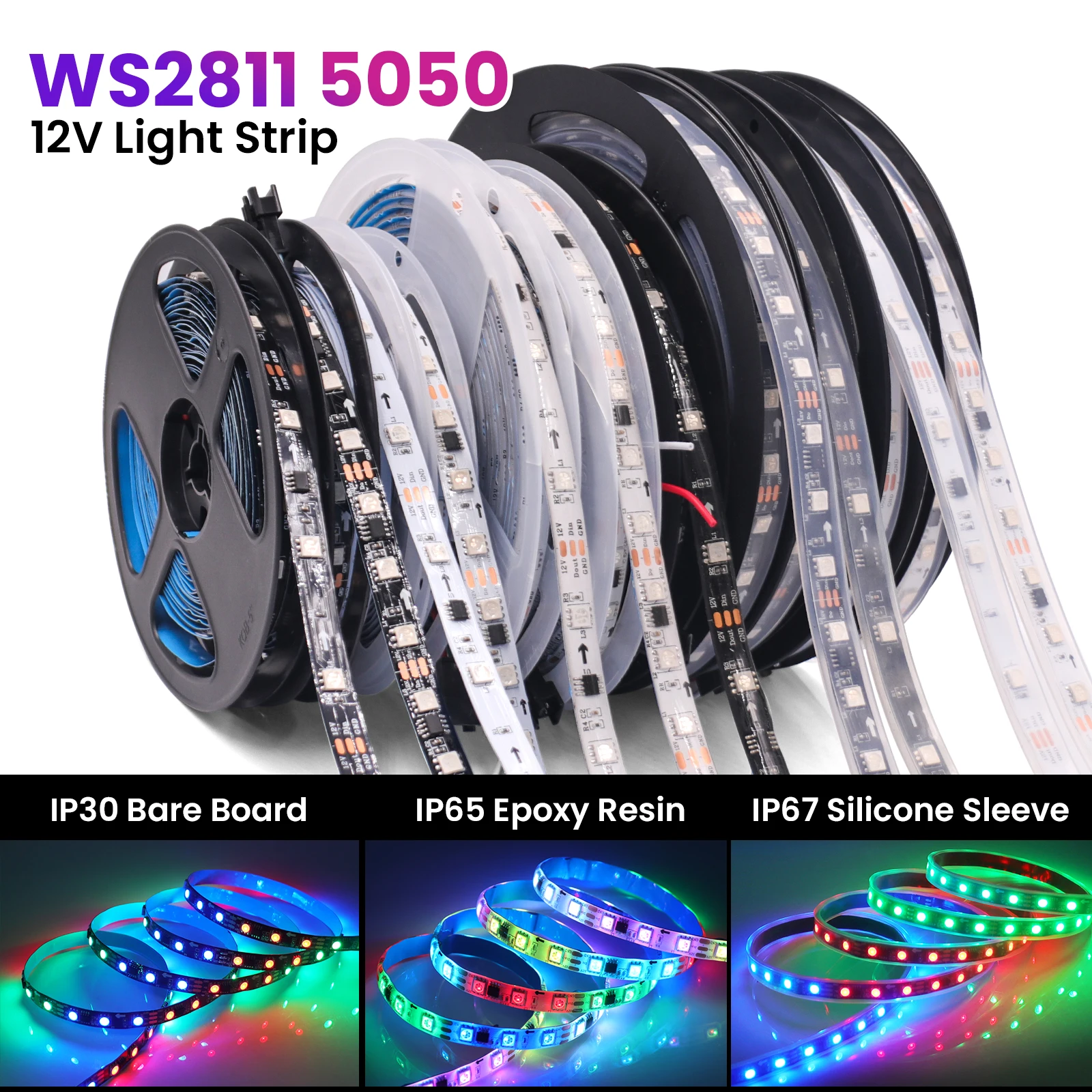 WS2811-5050-RGB-Smart-LED-Strip-Individually-Addressable-Full-Color ...