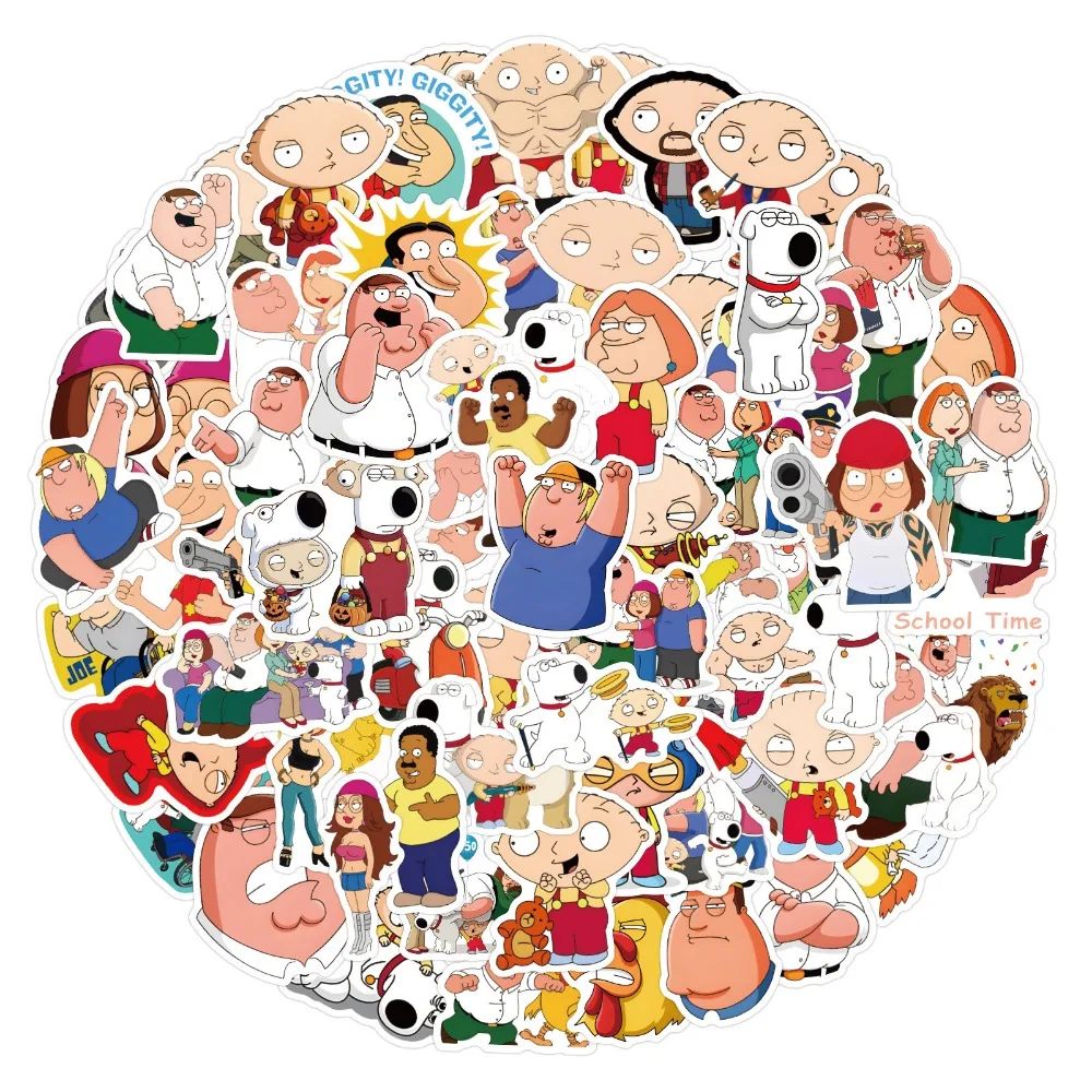 50-110Pcs-Anime-Family-Guy-Stickers-Decals-DIY-DIY-Skateboard-Phone ...