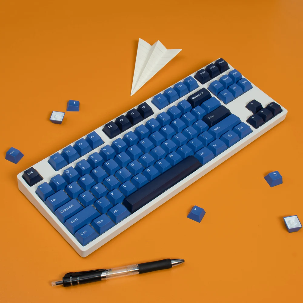 168-keys-Blue-Keycaps-GMK-Striker-PBT-Double-Shot-Cherry-Profile-for ...