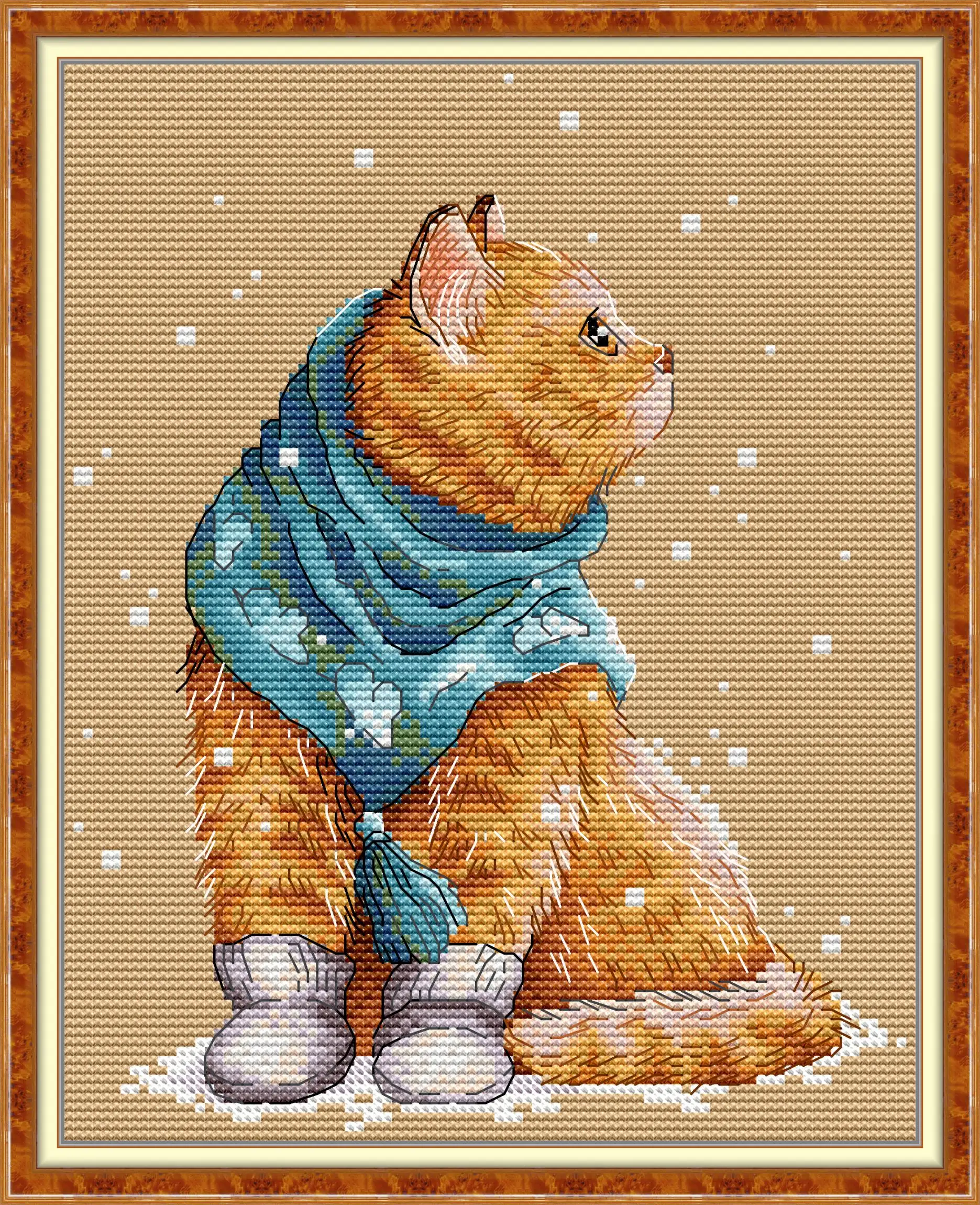 Joy Sunday Pre-printed Cross Stitch Kit DIY Easy Pattern Aida 14/11CT ...