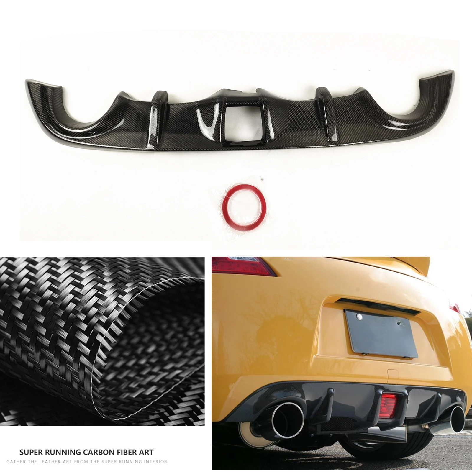 Rear-Bumper-Diffuser-Lip-For-Nissan-370Z-Z34-2009-2020-Real-Carbon ...