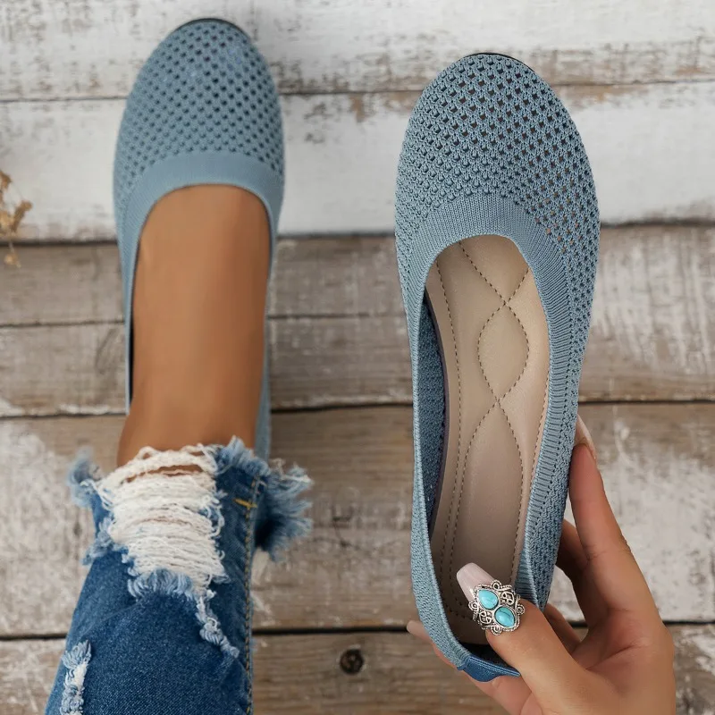 Women-Flats-Solid-Color-Black-Flats-for-Women-Slip-on-Shallow-Comfort ...