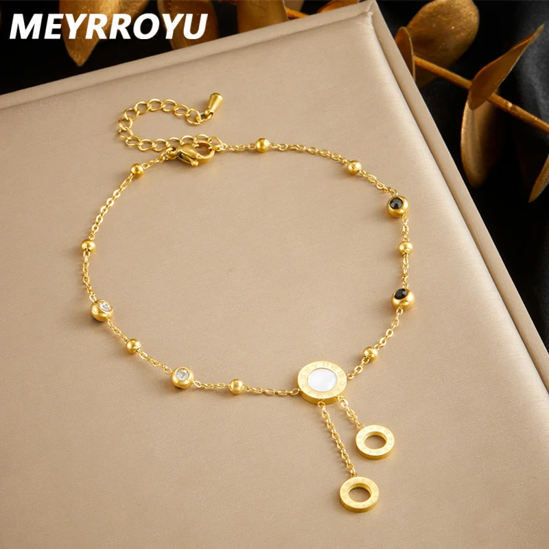 MEYRROYU-316L-Stainless-Steel-Circular-Time-Scale-GoldColour-Anklets ...