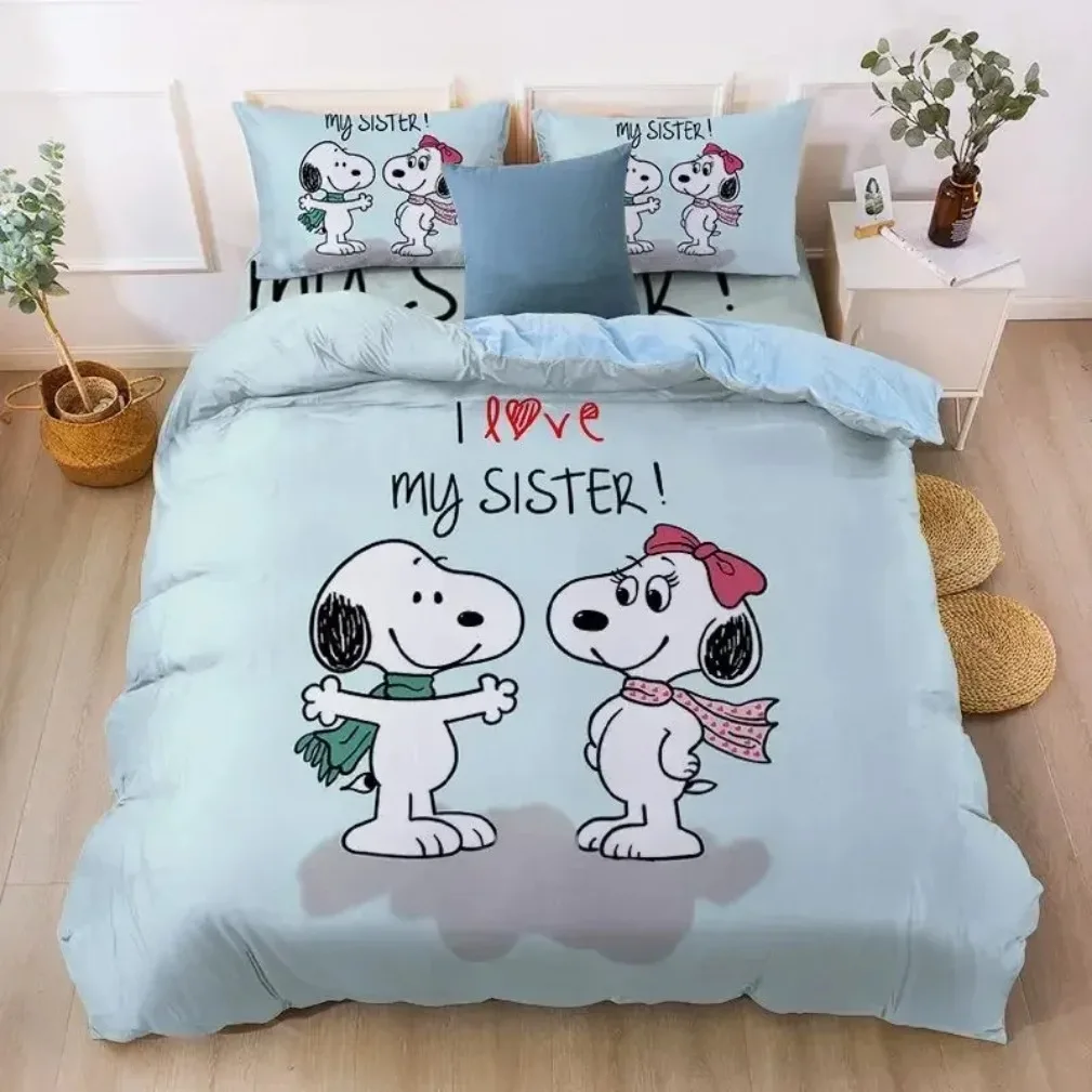 Snoopy-Bedding-Sets-for-Children-Happy-Puppy-Quilt-Cover-Cute-Dog-Quilt ...