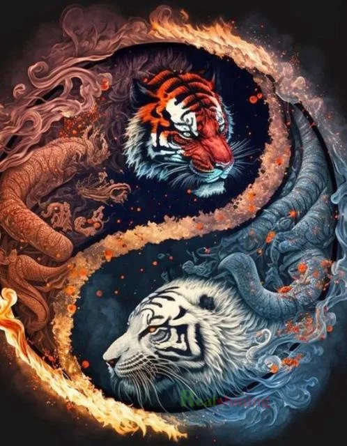 Yin Yang Dragon Tiger Wallpaper