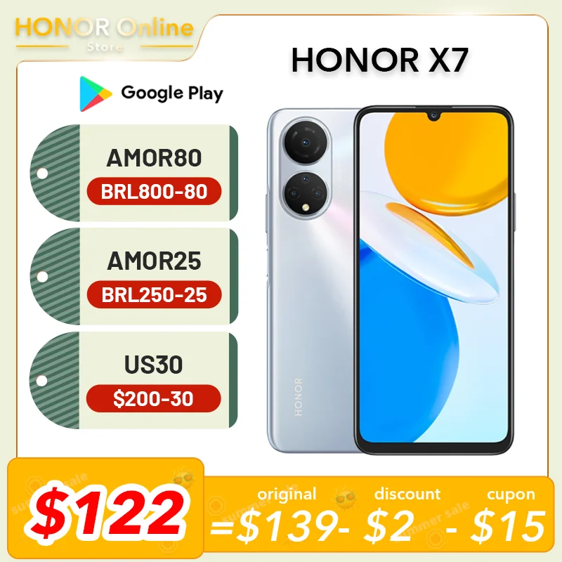 Global-Version-Honor-X7-Smartphone-Android-11-90Hz-6-74-FullView ...