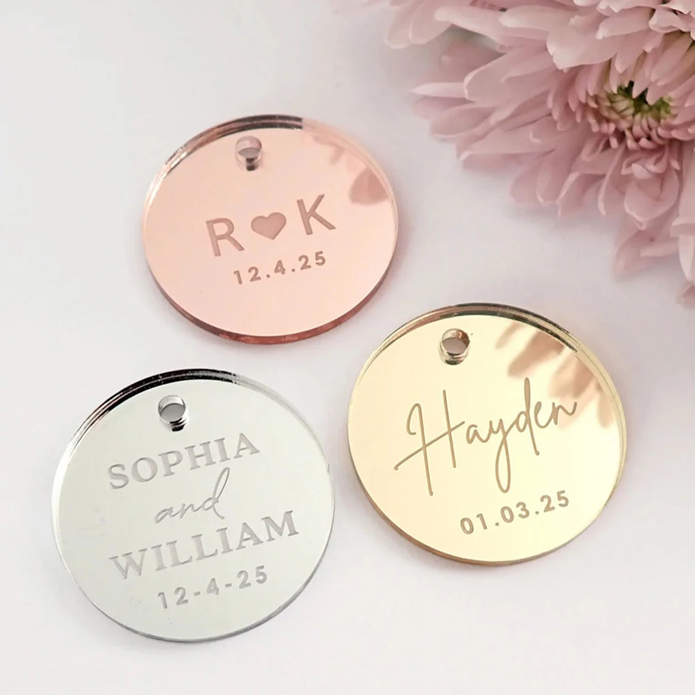 30pcs Personalised Wedding Favour Name Tags Wedding Guest Gift Name Tag ...