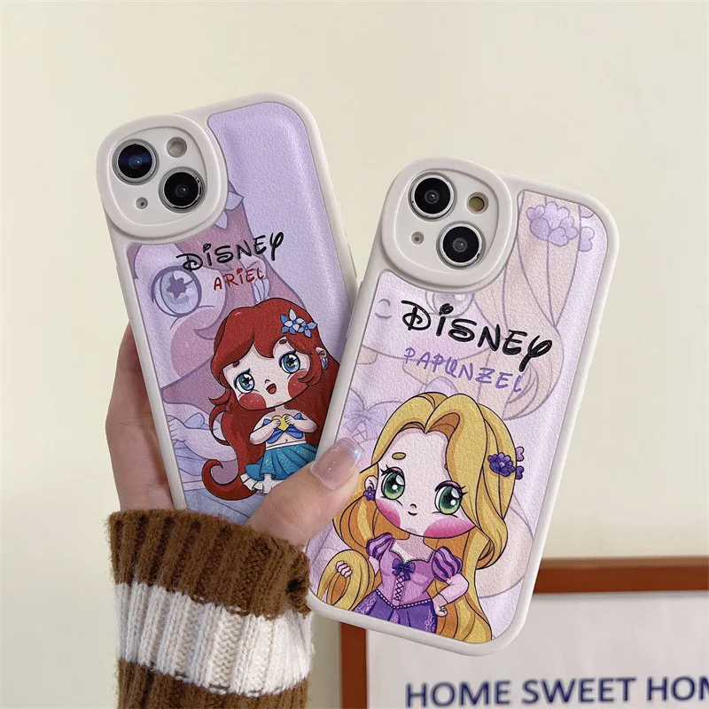 Cartoon-Princess-PU-Phone-Case-Disney-for-iPhone-xs-11-12-14-13pro-max ...