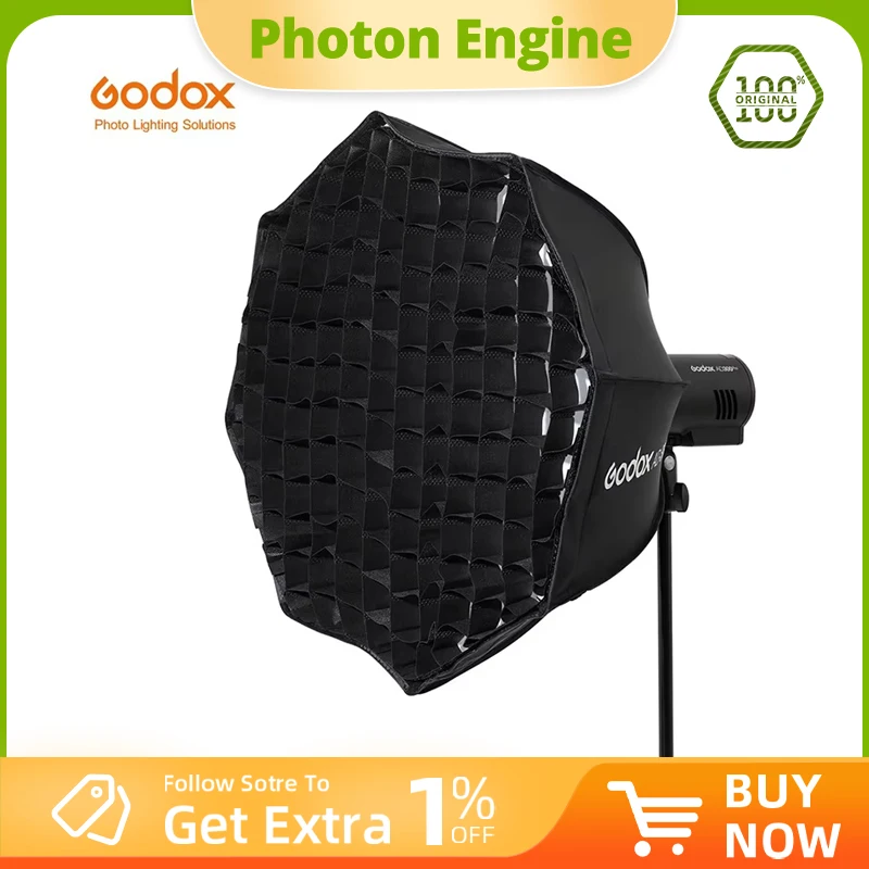 Godox AD-S60S 60cm Silver Deep Parabolic Softbox with Honeycomb Grid ...