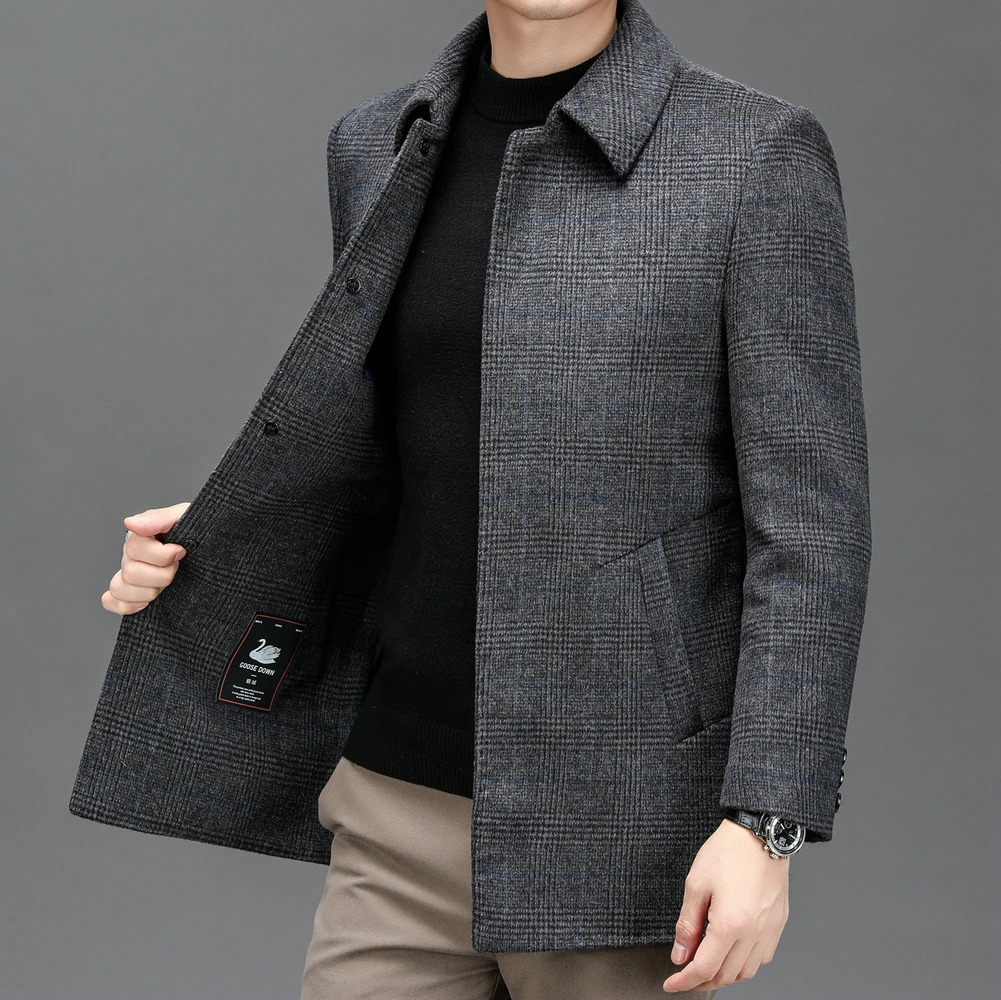 2023-Winter-Men-Thicken-Wool-Blended-Overcoat-Gray-Navy-Plaid-Sheep ...
