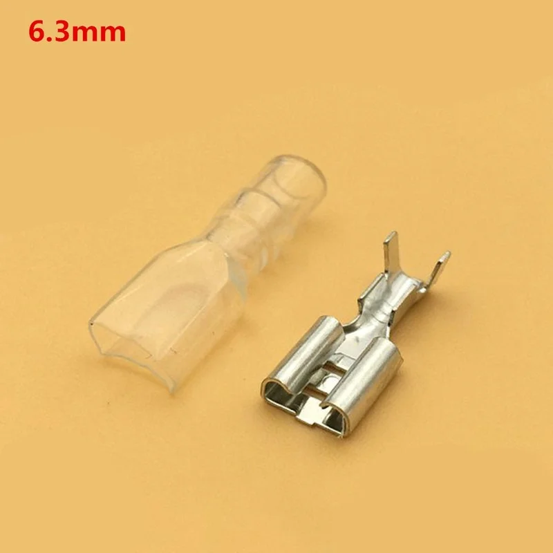 100Sets(200pcs) Female Spade Connector 2.8 /4.8 /6.3 Crimp Terminal ...