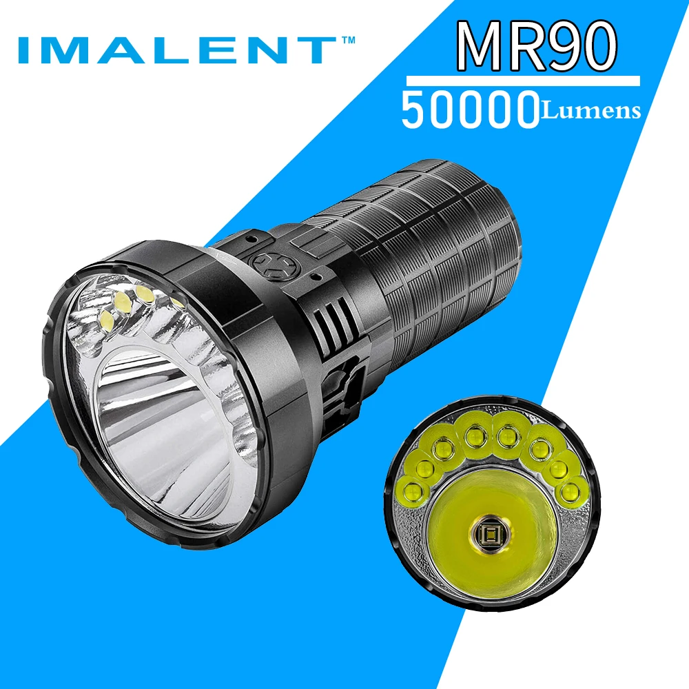 IMALENT MR90 Newest Super LED Flashlight 50000 Lumens Built in Most ...