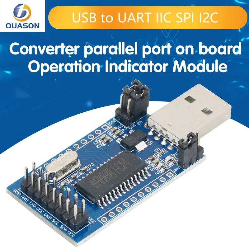 Usb To Uart Iic Spi I2c 컨버터 병렬 포트 컨버터 온보드 작동 표시기 램프 보드 모듈 Ch341a 프로그래머