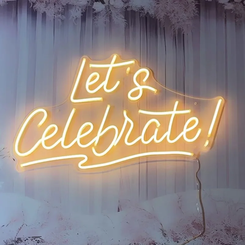 Custom Led Neon Lets Celebrate Neon Sign Congrats Sign for Graduate ...