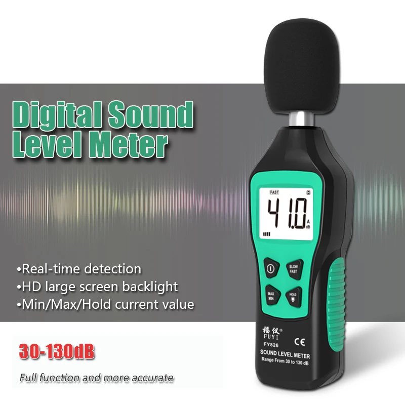 Medidor de nivel de sonido Digital, medidor de decibelios, Detector de Audio y ruido 30 ~ 130db ...