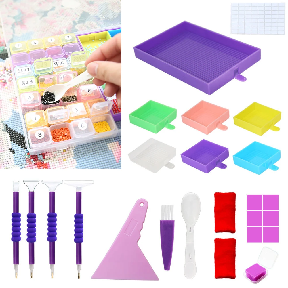 28-Grids-Diamond-Painting-Accessories-with-Trays-DIY-Diamond-Painting ...