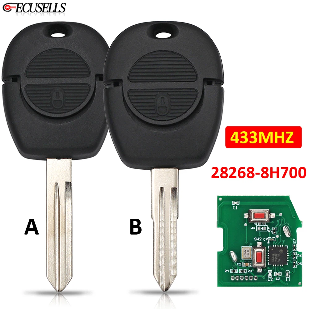 Remote-Key-433MHz-NO-Chip-P-N-28268-8H700-for-Nissan-Almera-Tino-Micra ...