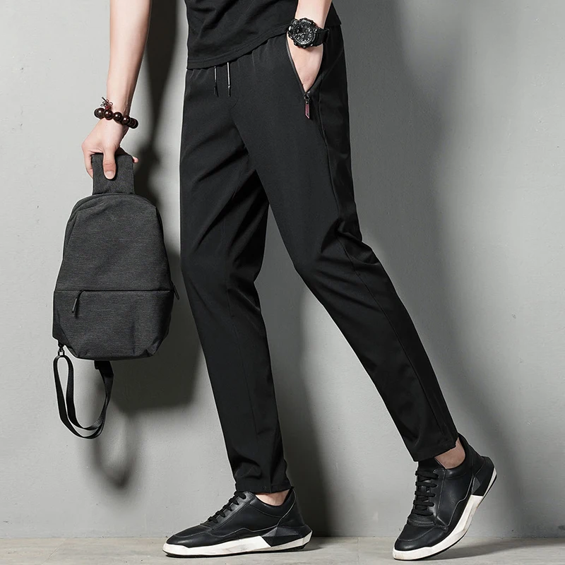 Summer-men-s-casual-pants-slim-fit-thin-Korean-version-ice-silk-pants ...