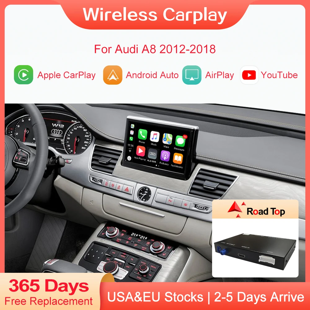 Wireless Apple Carplay Android Auto Decoder For Audi A8 2012-2018, With ...