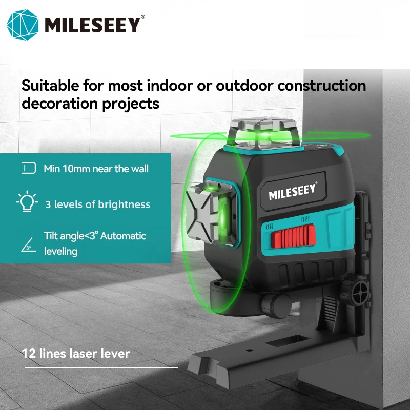 MiLESEEY 12 Lines 360 laser level 5 Lines Green Nivel Laser ...