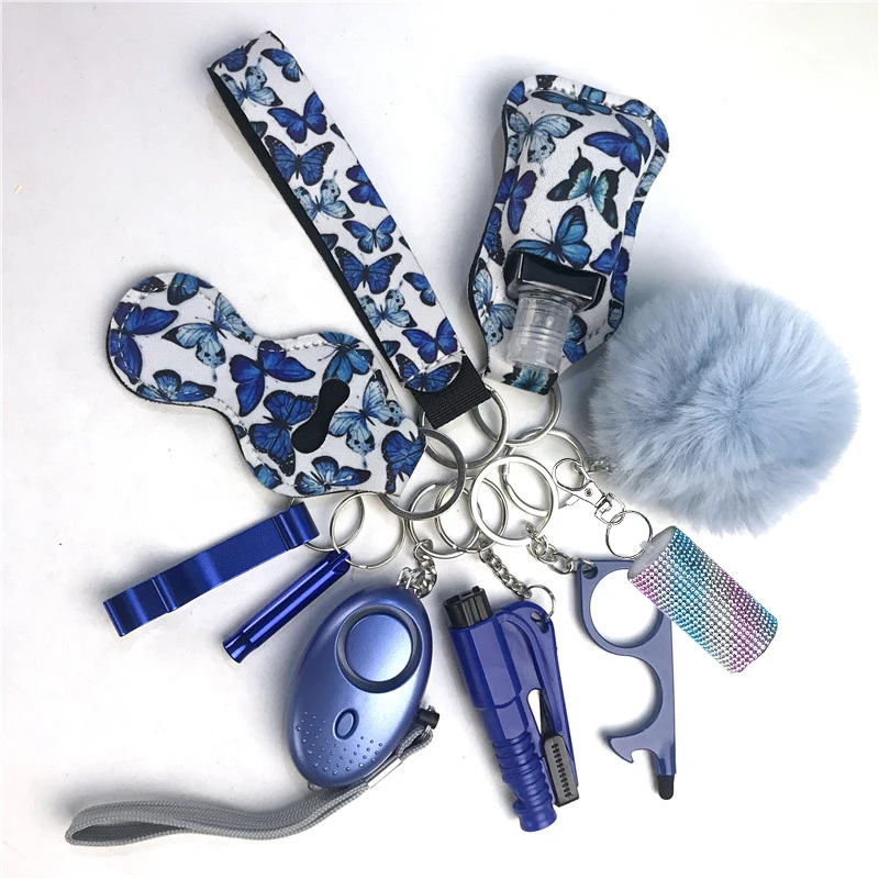 11pcs-Spary-Women-Defense-Protection-Keychain-Multi-Use-Keyring-Alarm ...