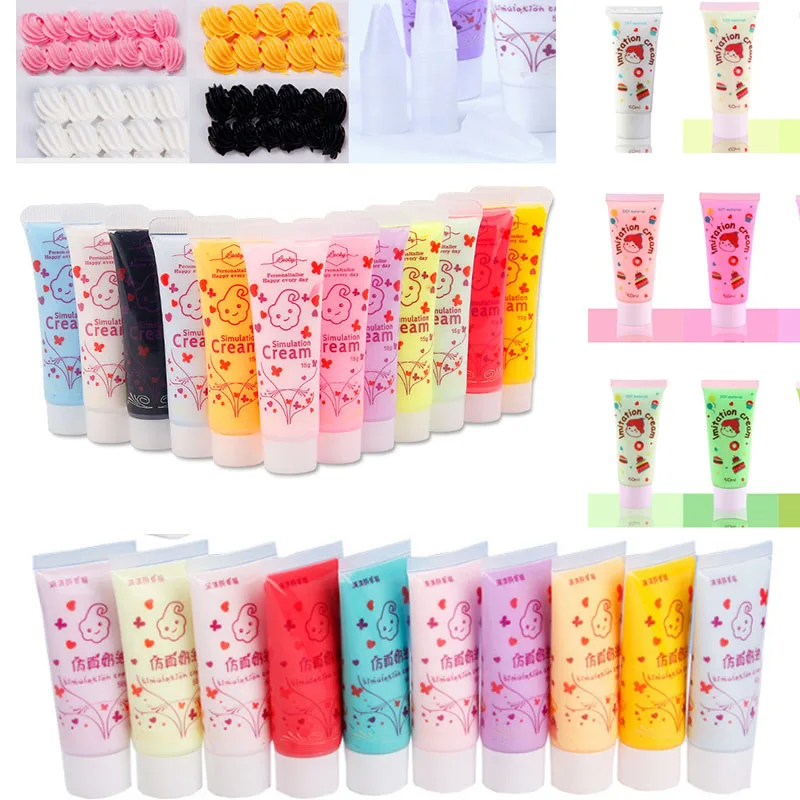 15ML/Bottle Simulation Cream Gel DIY Craft Fake Whipped Cream Clay ...