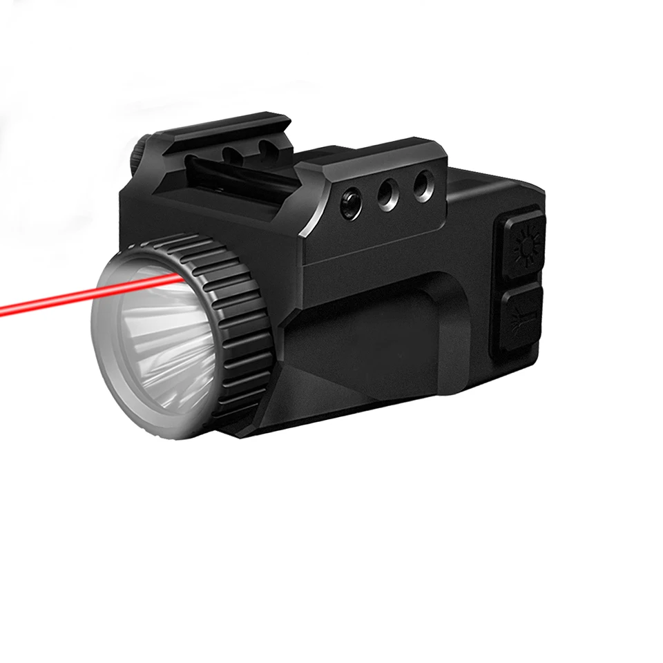 800-Lumens-Pistol-Light-Laser-Picatinny-Rail-Mount-Flashlight-with-Red ...