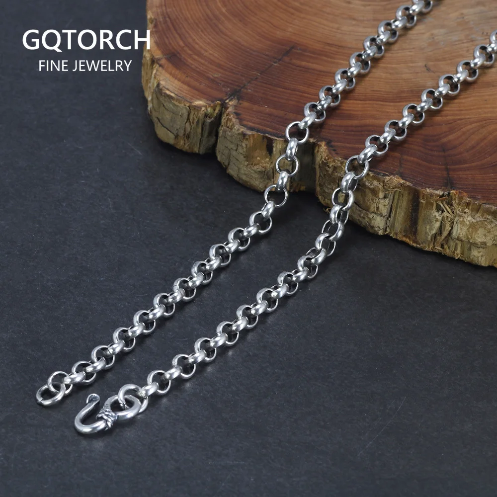 925 Sterling Silver Cross O Link Chain For Men And Women Round Sweater ...