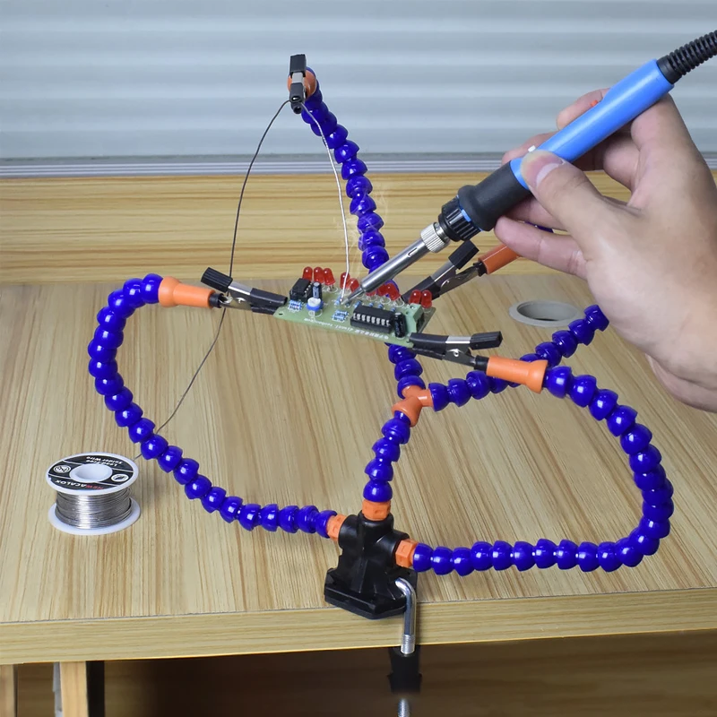 Table-Clamp-Soldering-Station-with-Flexible-Arms-Soldering-Iron-Holder ...