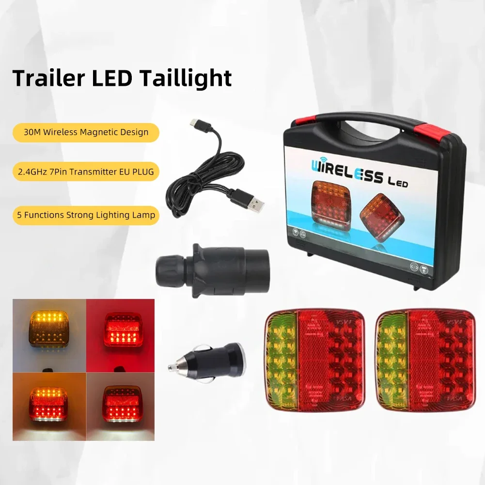 12-24V-Universal-20LEDS-Wireless-Magnetic-Truck-Taillights-Trailer ...