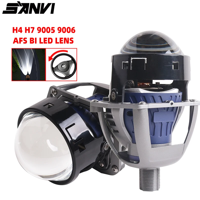 SANVI 3.0'' AFS Bi LED Projector Lense Headlight For Hella 3r H4 H7 ...