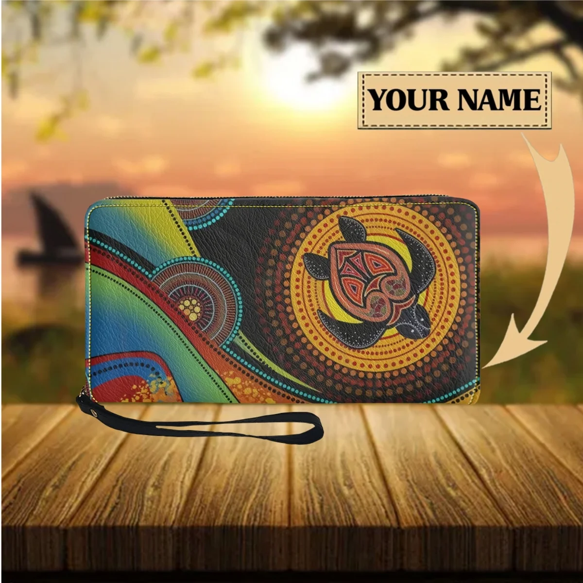Aboriginal Australia Indigenous Turtles Wallets for Women Casual Slim ...