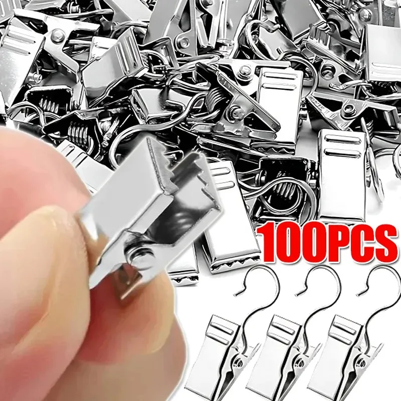 10-100PCS-Mini-Metal-Curtain-Clip-with-Hook-Sturdy-Anti-Slip ...