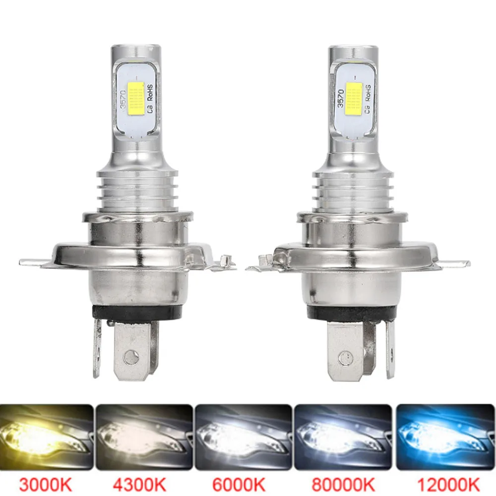 2 uds Led 4300K 8000K H7 H4 3570 CSP bombillas de luz antiniebla de ...